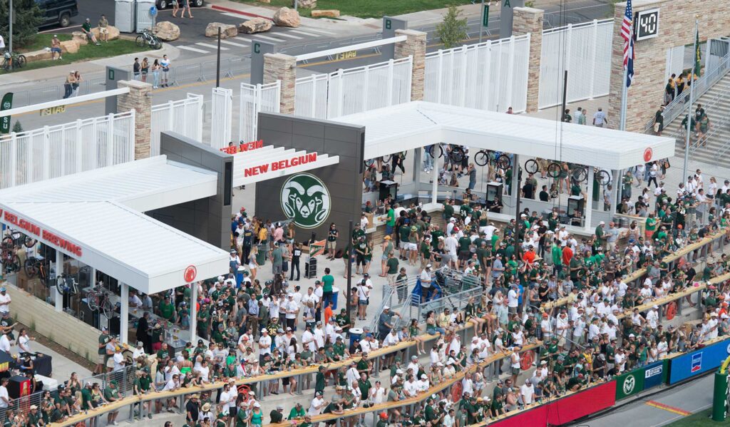 New Belgium Brewing CSU Stadium Beer Porch - Russell Mills Studios